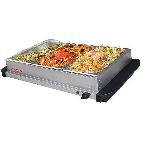Port-Vila Hardware - MAXIM FOOD WARMER & BUFFET SERVER-3 S/STEEL TRAYS